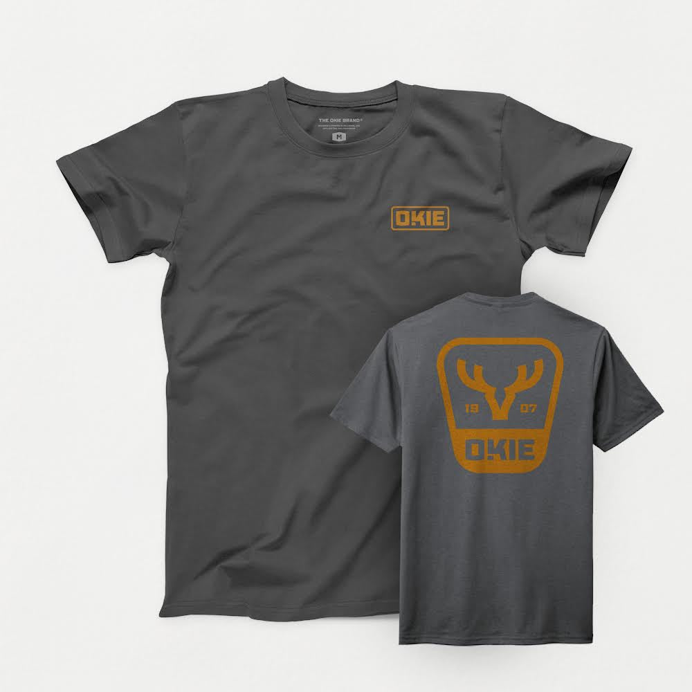 Okie Antlers T 1907-Grey – The Okie Brand